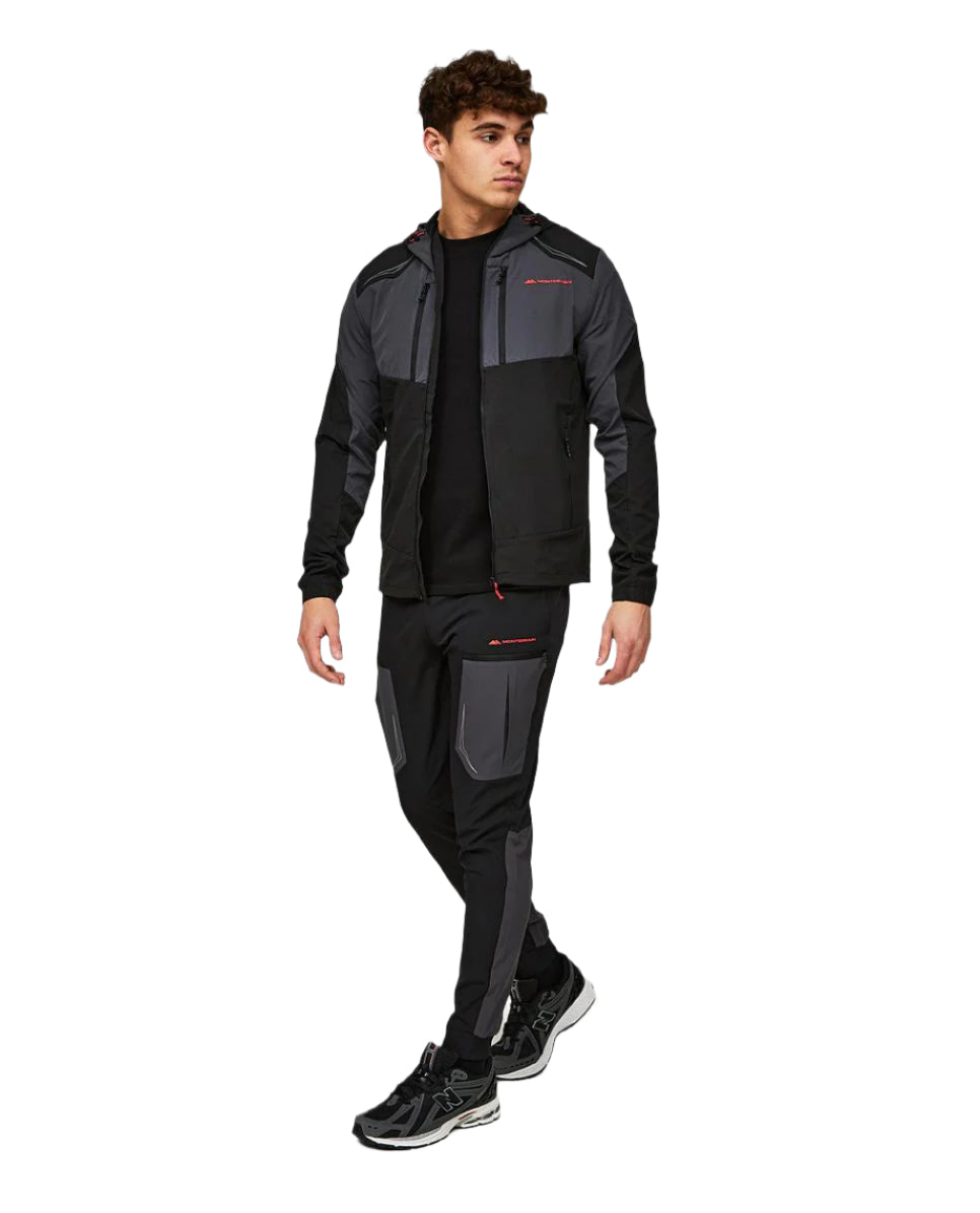 MONTERRAIN ORBIT WOVEN TRACKSUIT - BLACK / ASPHALT / FIERY RED